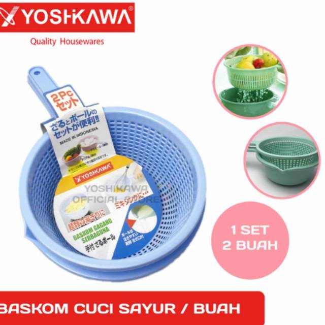 Jual Baskom Plastik Set / Baskom Saringan / Baskom cuci Sayur B081 20cm ...