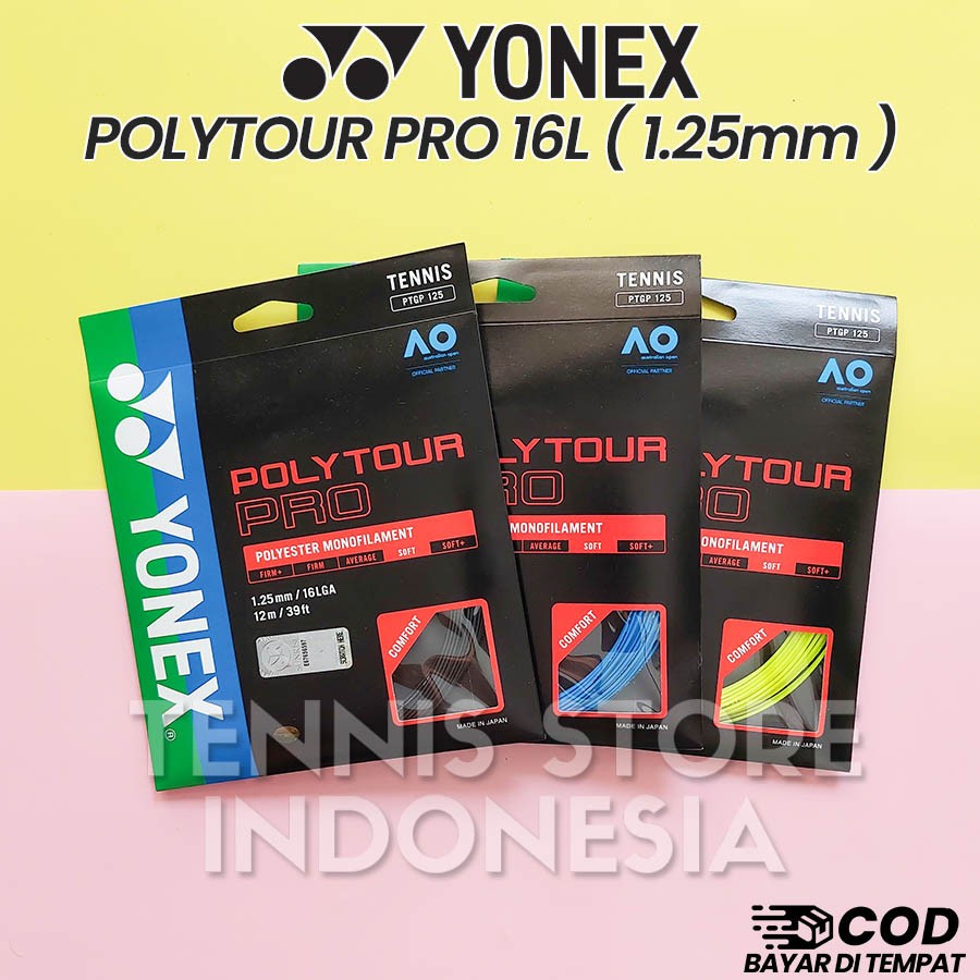 Jual Yonex Polytour Pro 16L / 1.25 String ( Senar Tenis / Tennis ...