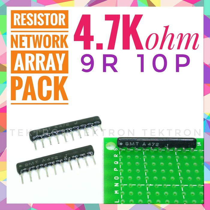 Jual Resistor 4.7Kohm 9R 10Pin R network array pack SIP 4K7 4.7K ohm ...