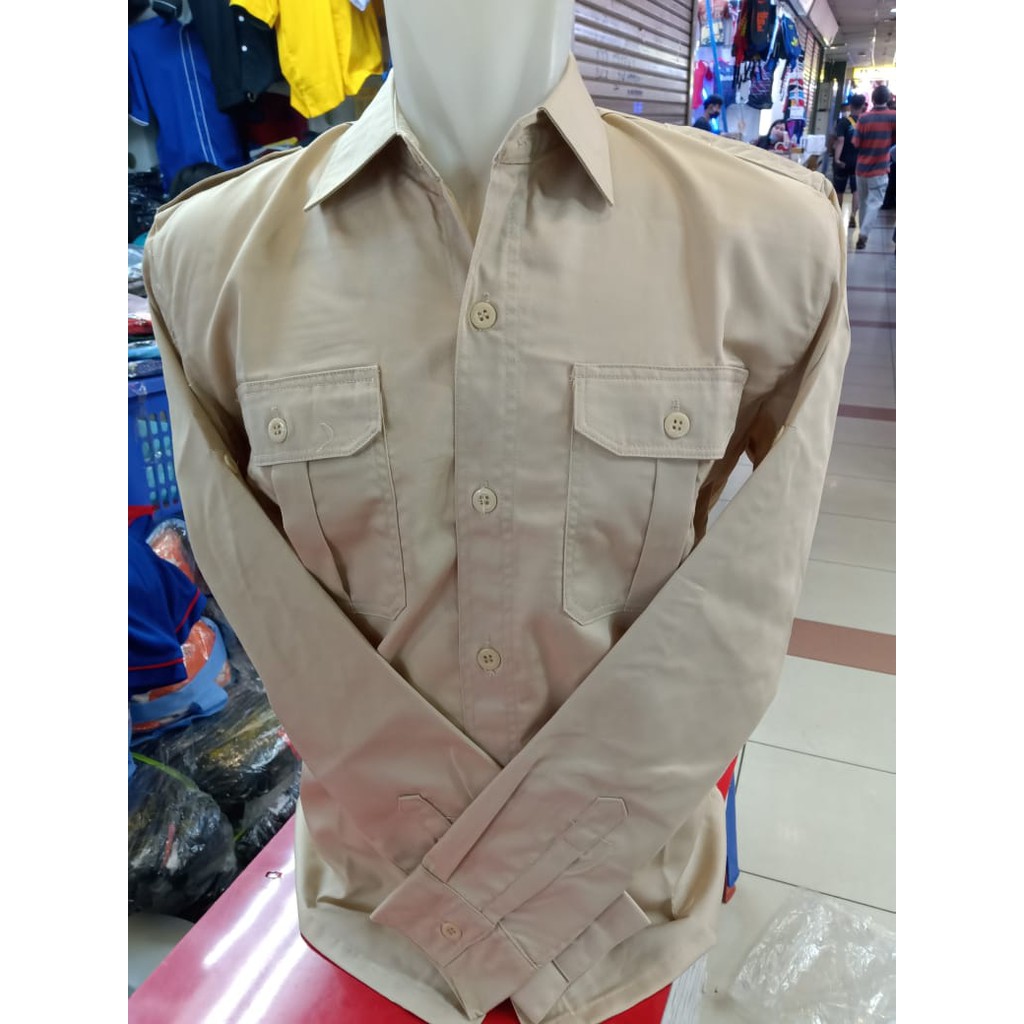 Jual Seragam Kemeja Kantor Polos Lengan Panjang , Baju PNS, Baju Drill ...