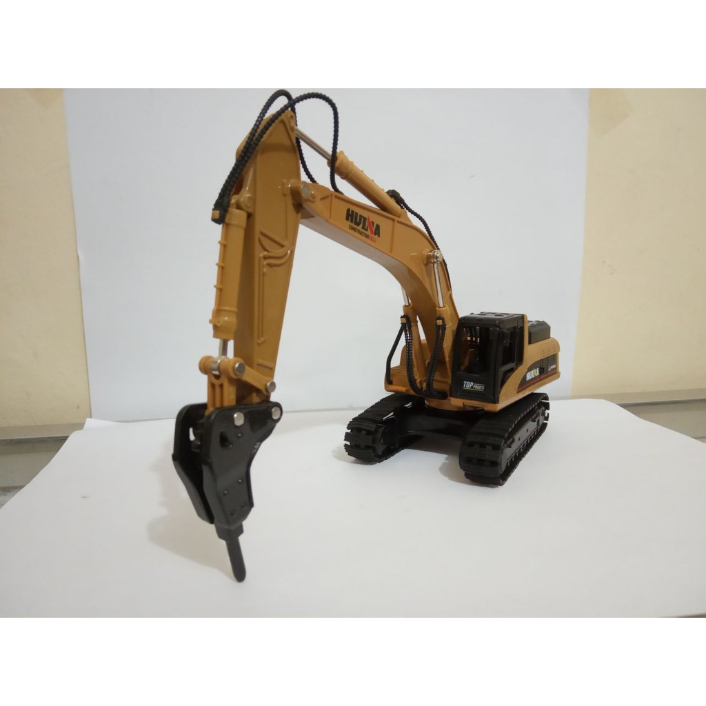 Jual Diecast Drill excavator Huina 1711 miniatur alat berat beko bahan ...