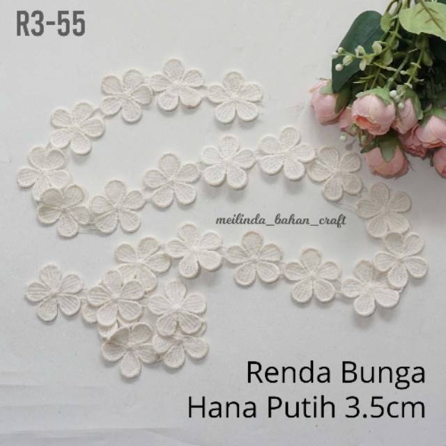 Jual Kode: R3-55 Renda bunga hana 3.5 cm Price: Rp. 10.000/ 5 pcs ...