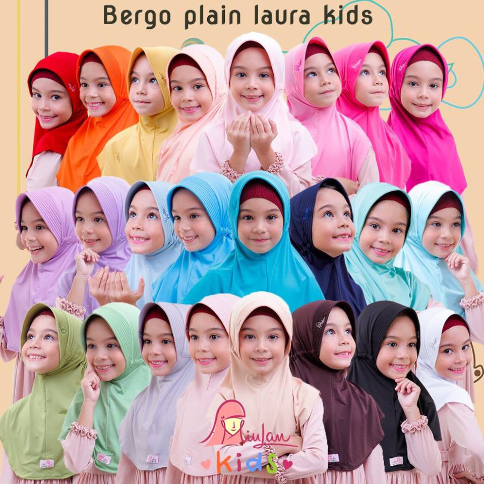 Jual BPL Kids Miulan / Bergo Plain Laura Anak / Jilbab Anak / Kerudung ...