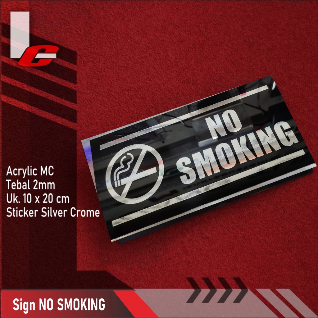 Jual Akrilik Sign NO SMOKING - Akrilik warna Hitam - Tinggal tempel ...