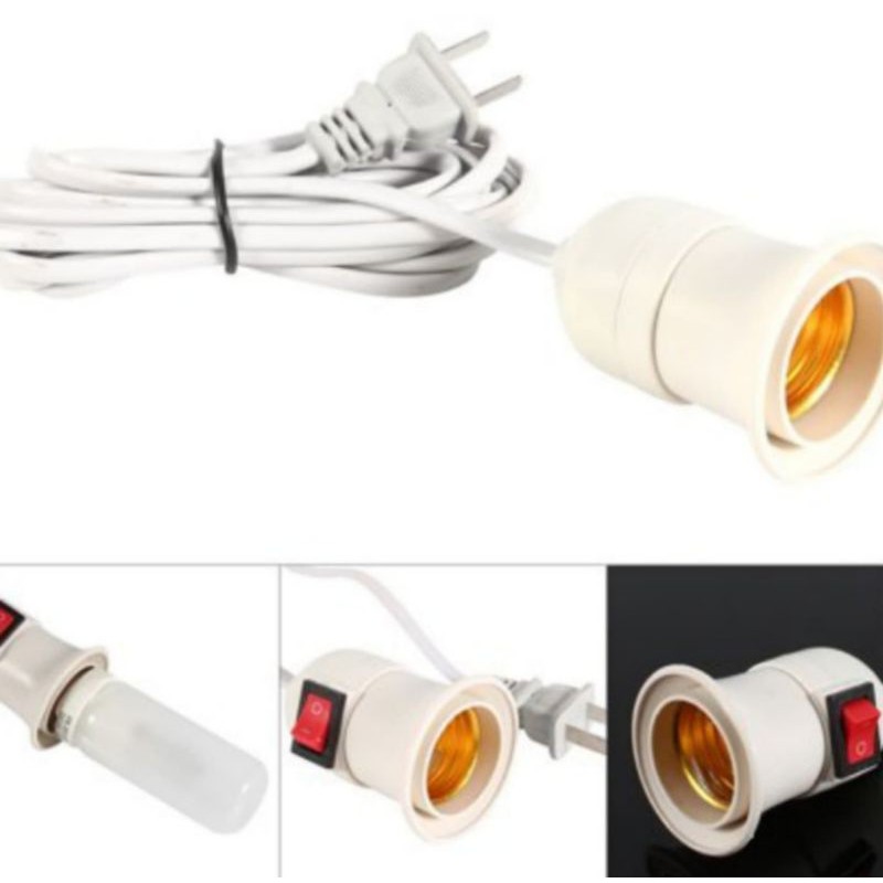 Jual fitting gantung kabel e27 lampu bohlam LED switch cable socket 5m ...