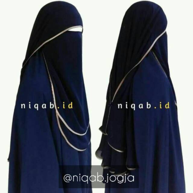 Jual Niqab/cadar Sara Kancing Bis Hitam Sifon Arab Jet Black (Niqab.id ...