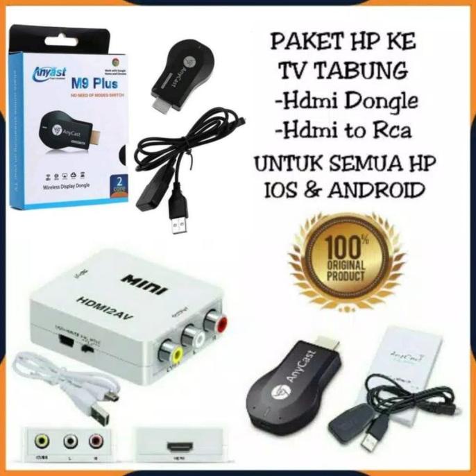 Jual Paket Anycast M9 Plus + Hdmi To Av Alat Konverter Dari Hp Ke Tv ...