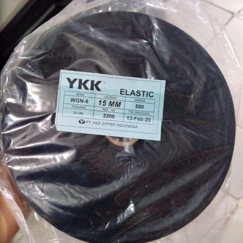 Jual karet ykk hitam ukuran 1.5cm per 1 roll | Shopee Indonesia