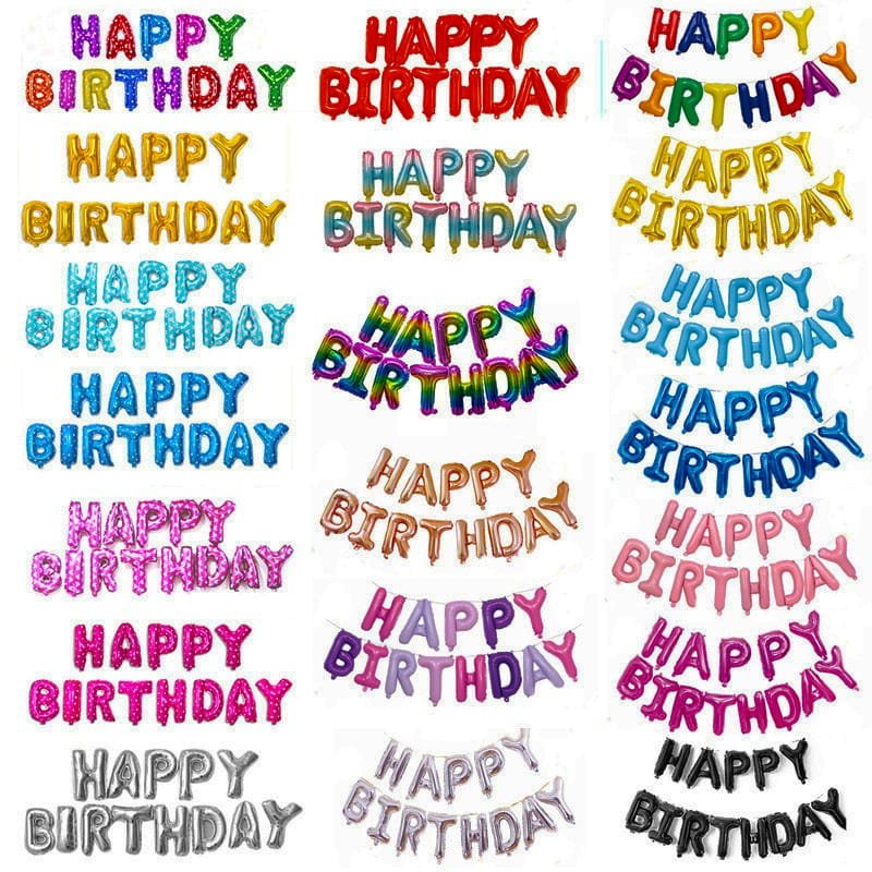 Jual Balon Ballon paket huruf happy birthday HBD Set ulang tahun size ...