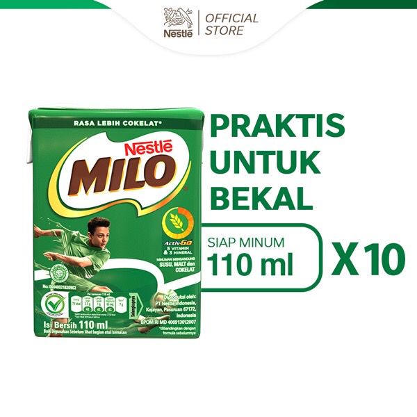 Jual Milo Activ-Go Minuman Mengandung Susu dan Cokelat UHT 110 ml - 10 Pcs | Shopee Indonesia