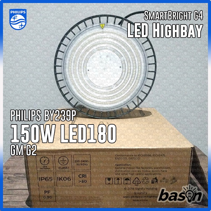Jual PHILIPS BY239P 150W LED180 220V IP65 - SmartBright LED Highbay G4 | Shopee Indonesia