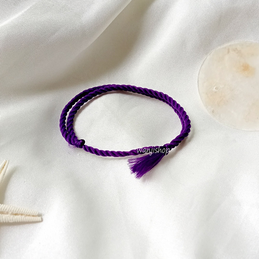 Jual GELANG BENANG PELINTIR RUMBAI Polos Simple Knot Rumbai Tridatu ...