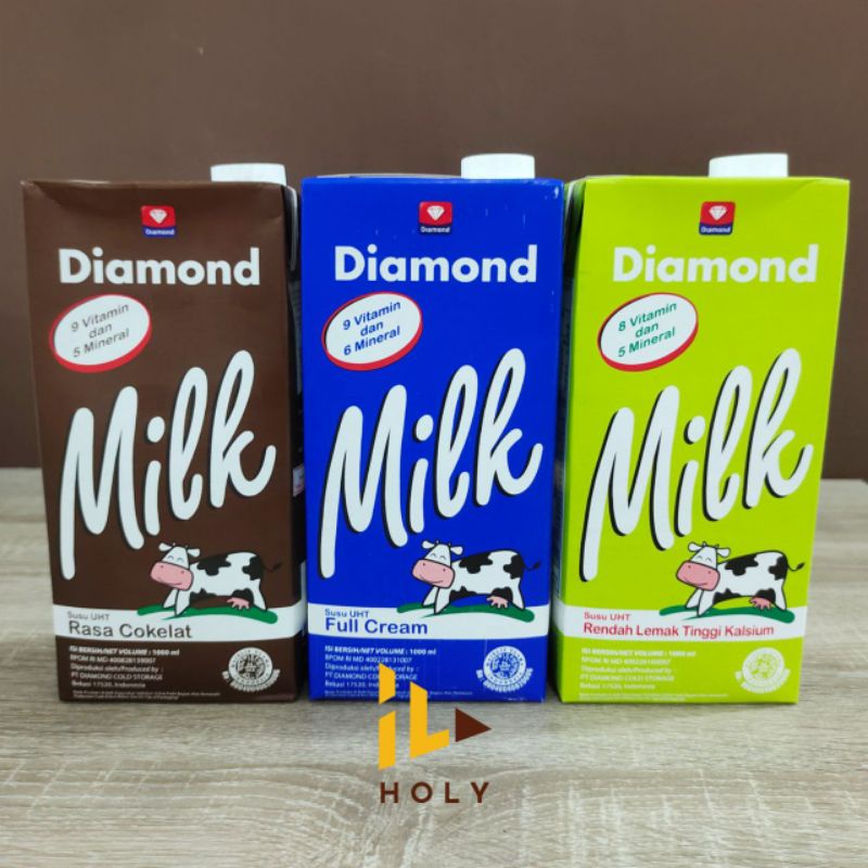 Jual Susu UHT Diamond 1 Liter / UHT Full Cream Milk | Shopee Indonesia
