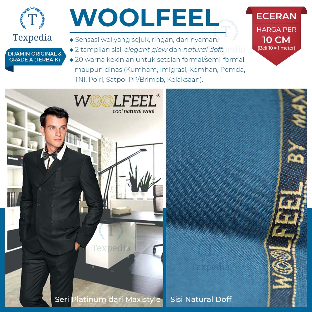 Jual WOOLFEEL (10 cm) by Maxistyle - Kain/Bahan Semi Wol - Celana ...