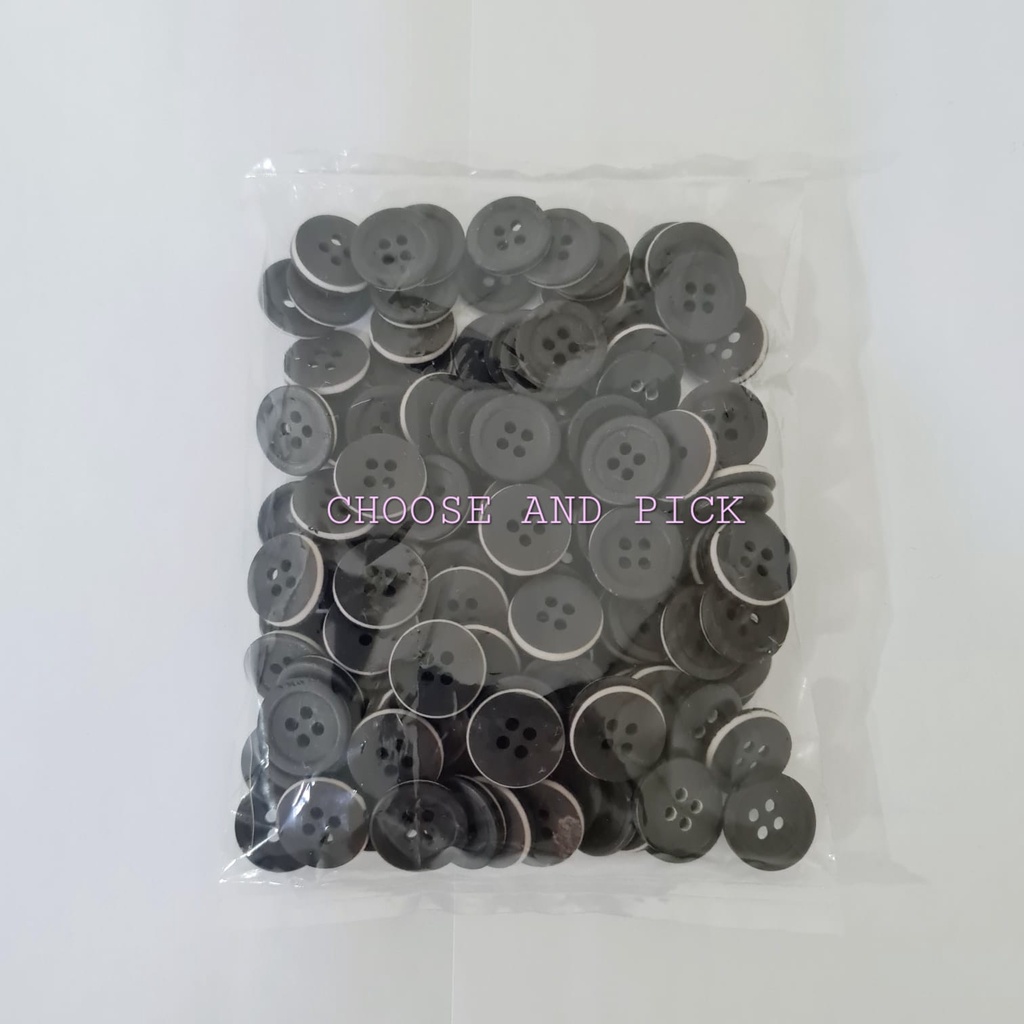 Jual Kancing Lubang 4 ukuran 24L / Kancing Lapis Hitam Ukuran 24L (1 ...