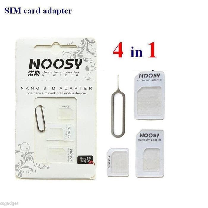 Jual Noosy Sim Card Adapter (Nano / Micro / Mini Sim / Injector / 4 In ...