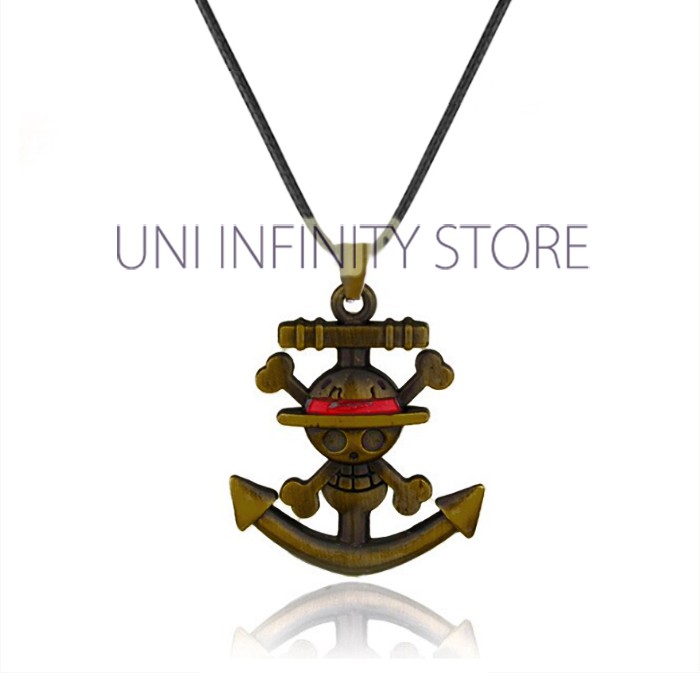 Jual JWNE0395 Kalung Anime Jepang Jangkar Monkey D Luffy Bronze Anchor ...