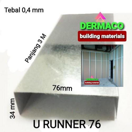 Jual U RUNNER 76 / RANGKA GYPSUM / BAJA RINGAN / RANGKA PARTISI ...