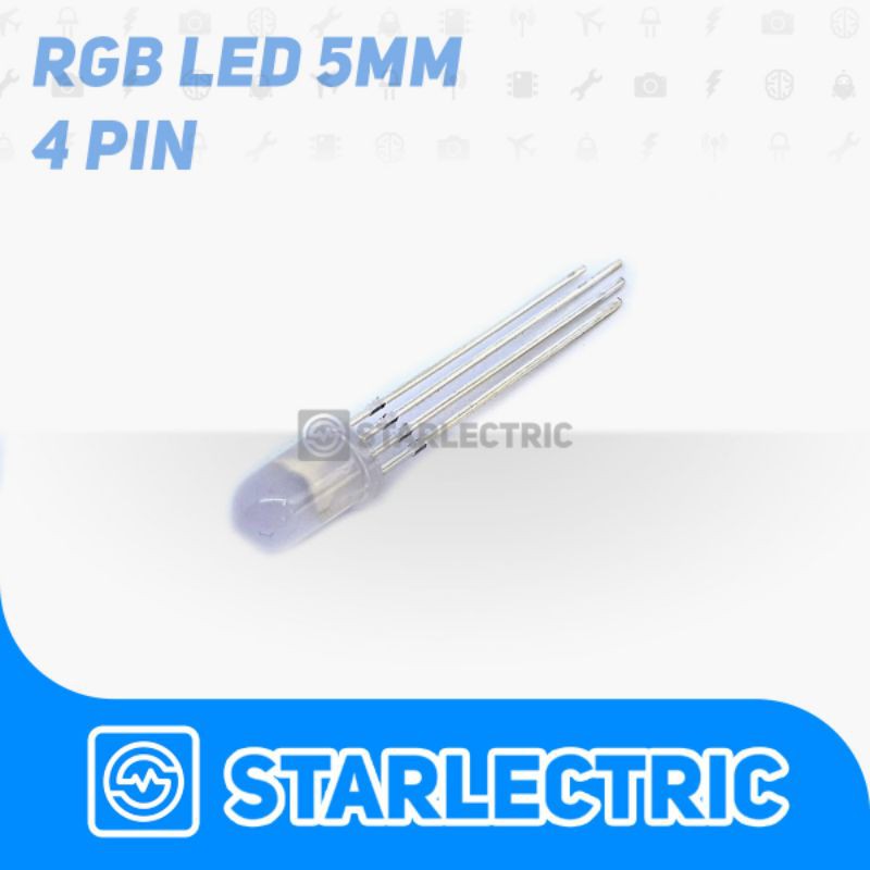 Jual LED RGB 5mm 4 pin Diffused Common Cathode Katoda CC | Shopee Indonesia