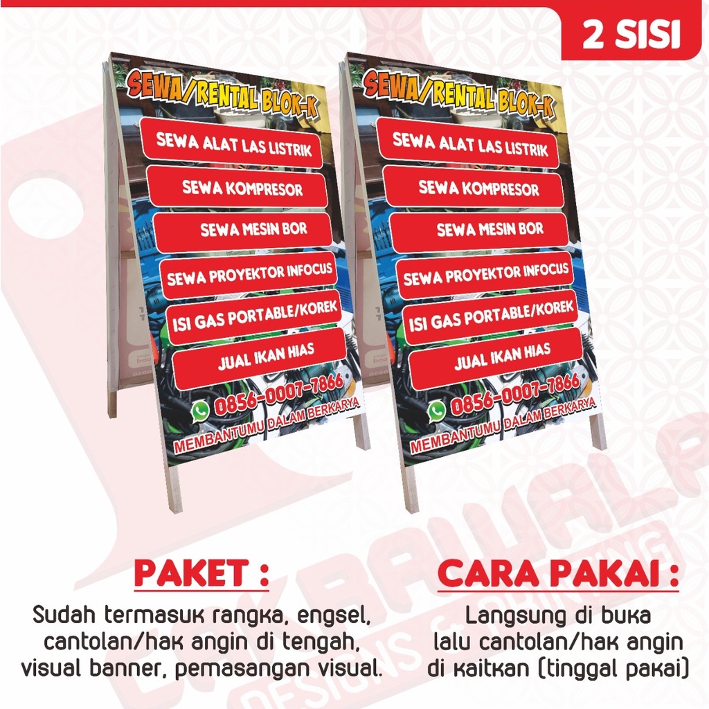 Jual STAND BANNR KAYU UKURAN 70 X 110 - STANDING BANNER RANGKA KAYU ...