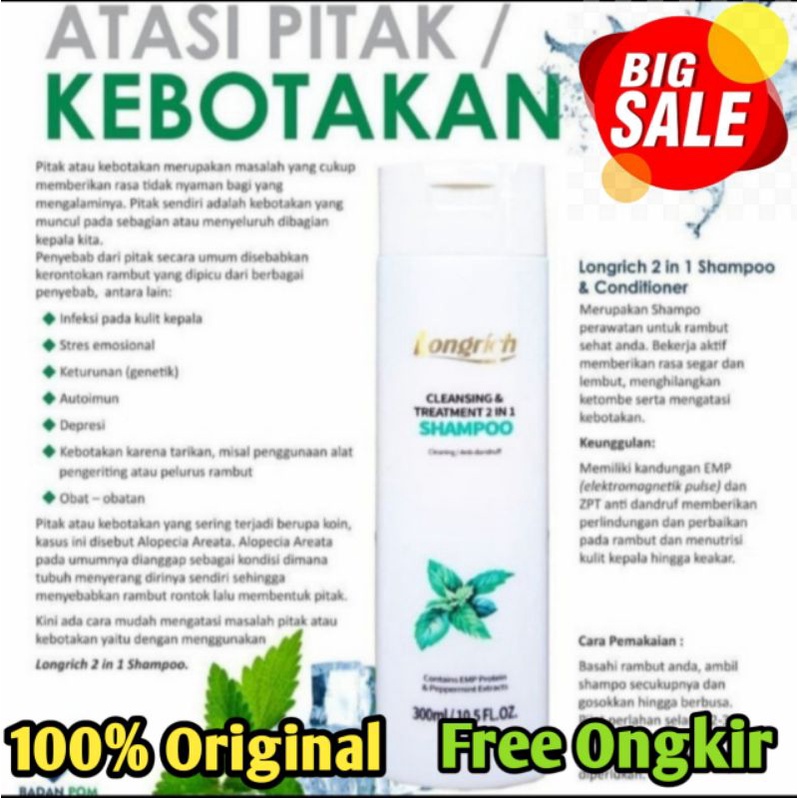 Jual Shampoo Longrich Perawatan Anti Rontok 300 ml / Shampoo Longrich Treatment 2in1 | Shopee ...