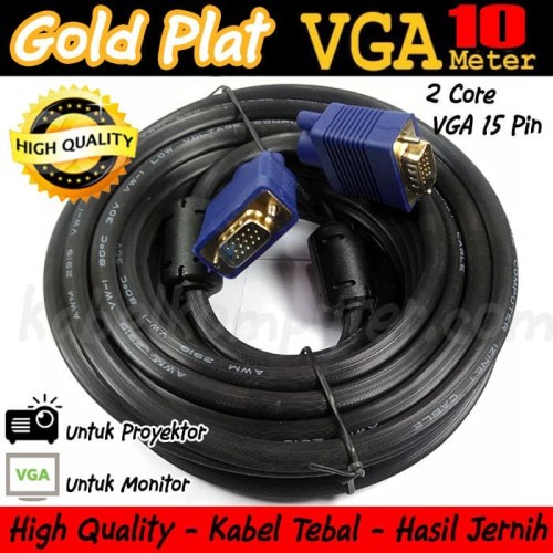 Jual HQ Kabel VGA 10 Meter / VGA Cable 10M Gojek Grab Ready!! | Shopee Indonesia