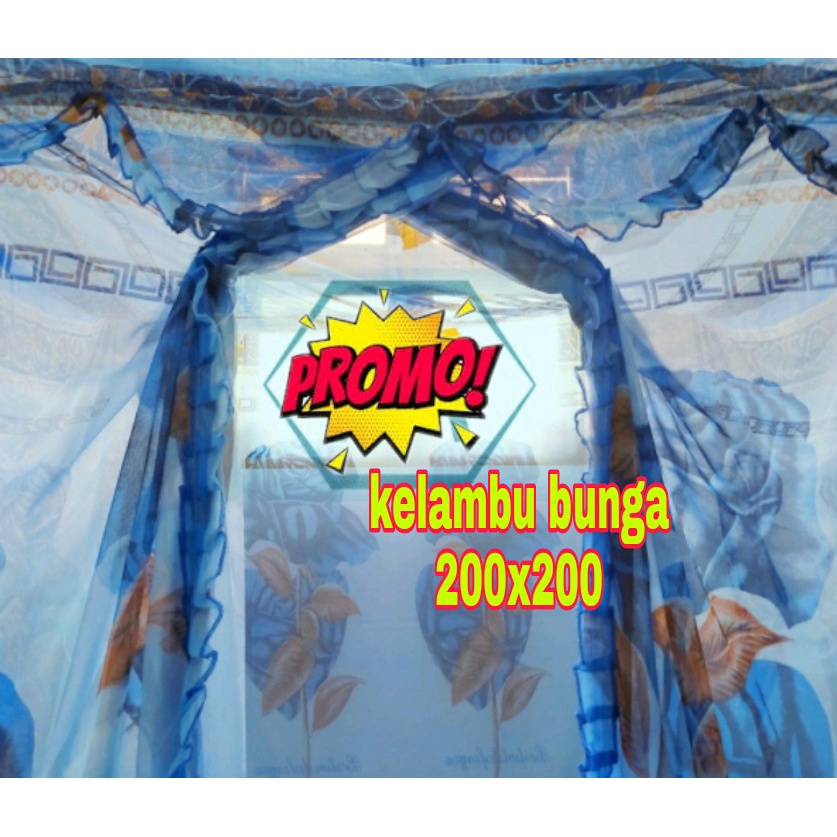 Jual Kelambu nyamuk tebal ukuran jumbo 180x200 motif bunga | Shopee ...