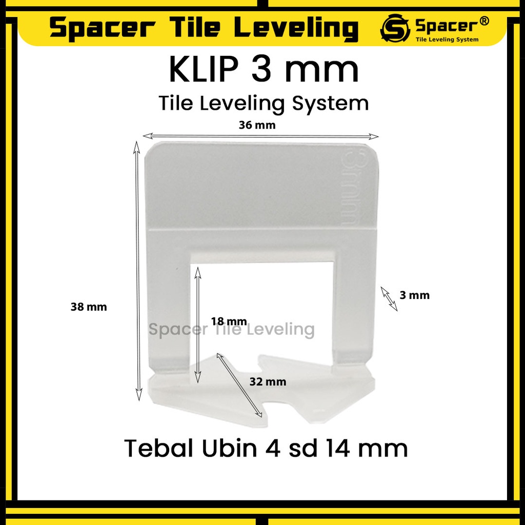 Jual 3 mm TILE LEVELING SYSTEM CLIP / KLIP/ ALAT PERATA KERAMIK NAT ...