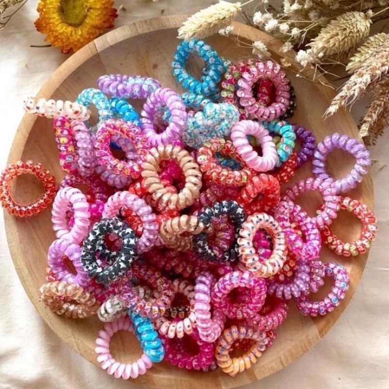 Jual karet rambut spiral/kabel (isi 5 pcs) | Shopee Indonesia
