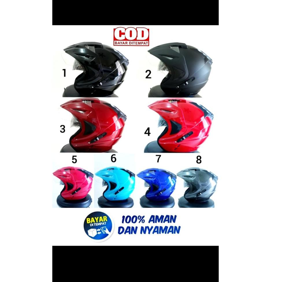 Jual HELM JP DOUBLE VISOR SNI BERMACAM-MACAM WARNA (KODE 4852) | Shopee ...