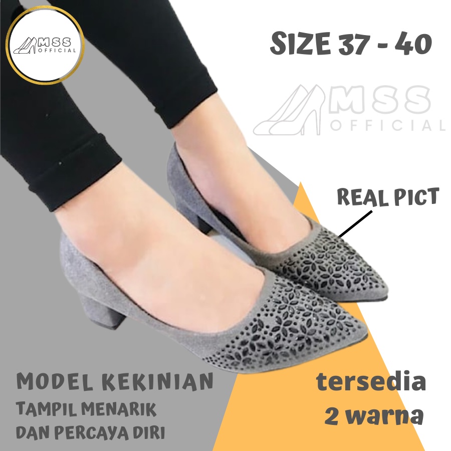 Jual Sepatu Pantofel Heels Fantofel Pansus Hak Tahu Wanita Gaya Slide ...