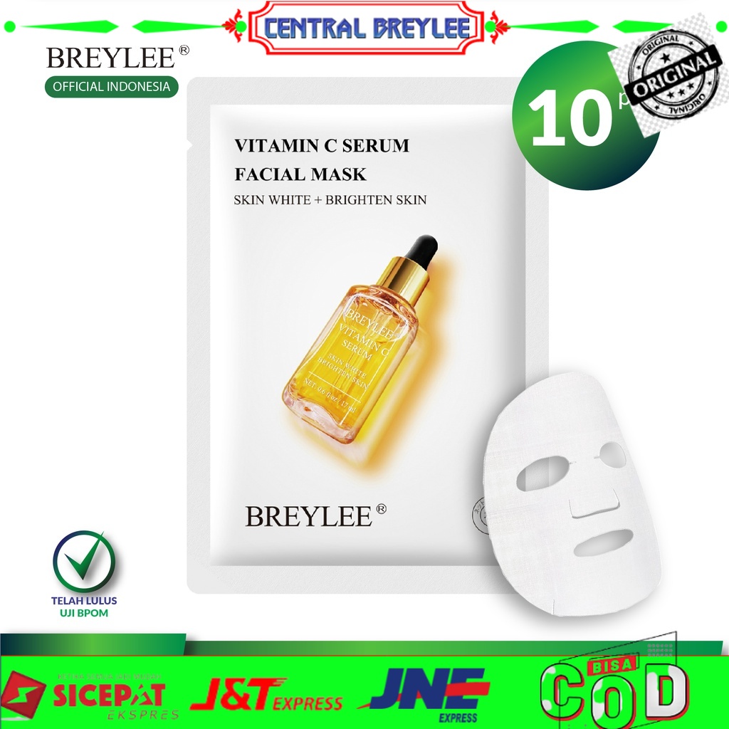 Jual BREYLEE Sheet Mask Vitamin C - Mencerahkan Kulit Wajah (10pcs) | Shopee Indonesia