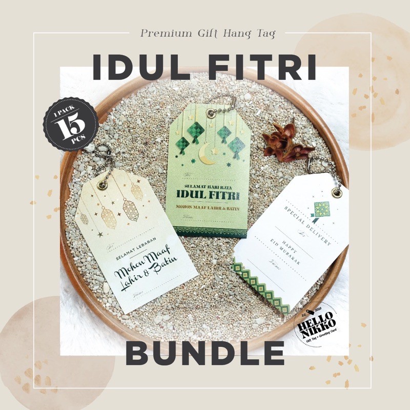 Jual Idul Fitri bundle gift tag - Hang tag kartu ucapan kado sticker ...
