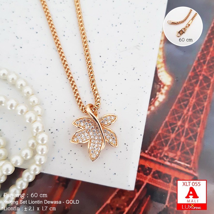 Jual XLT 055 Kalung 60 cm Set Liontin Panjang Kalung Perhiasan Wanita Lapis Emas Imitasi Kalung ...