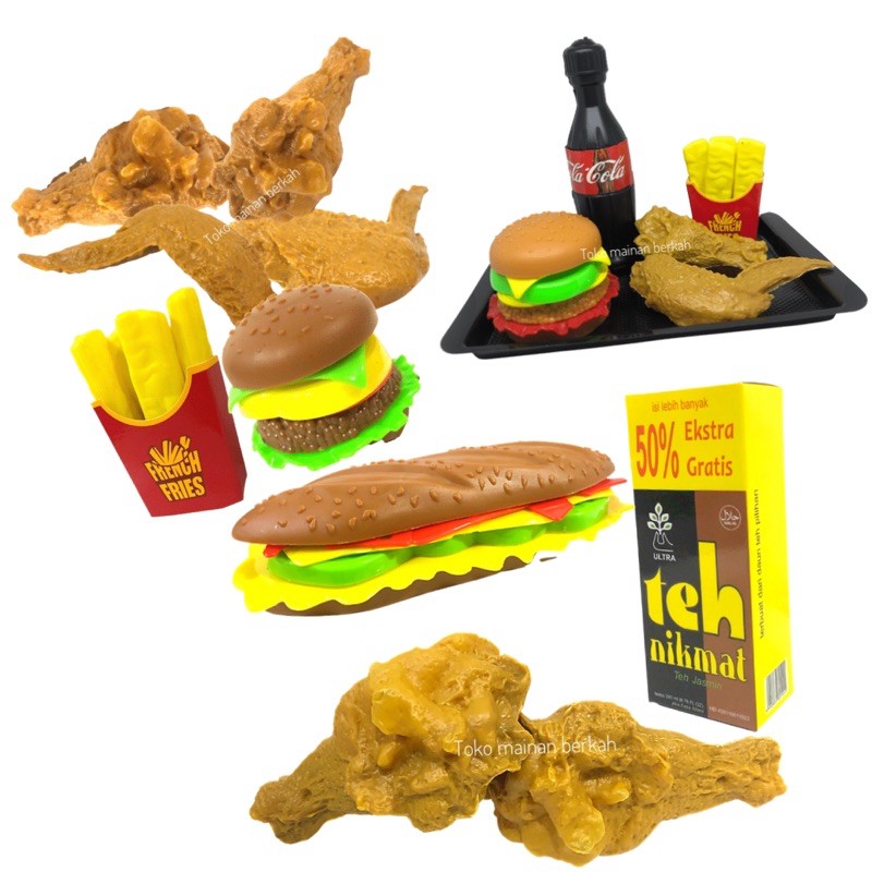 Jual MAINAN AYAM GORENG | MAINAN BURGER | MAINAN FASTFOOD ANAK SET ...