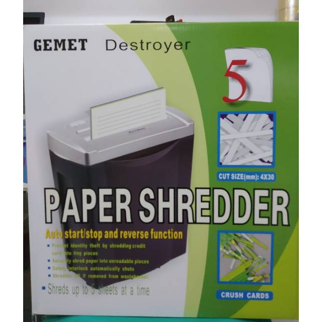 Jual Mesin Penghancur Kertas GEMET Destroyer -PAPER SHREDDER | Shopee ...