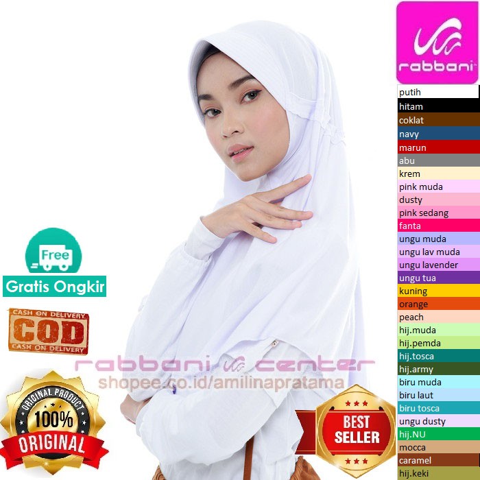 Jual Rabbani - Kerudung Sekolah Instan Innova LX M putih | Shopee Indonesia