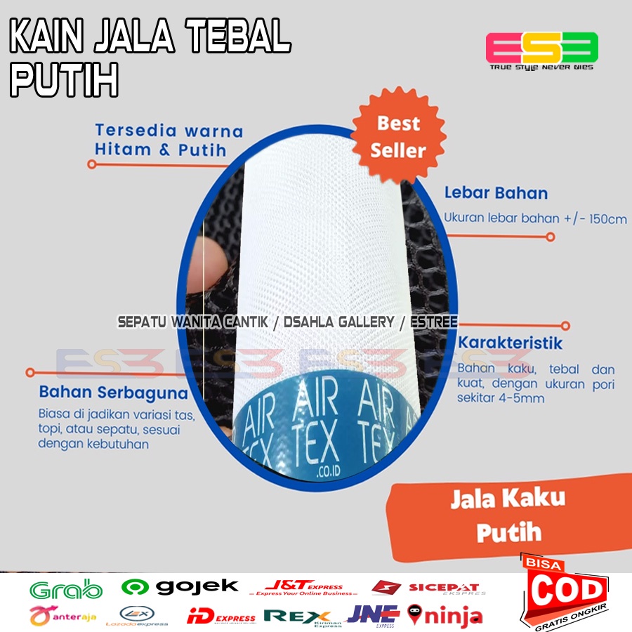 Jual Bahan Kain Jala Tebal Kaku Jaring Lapisan 100 x 150 cm Meteran ...