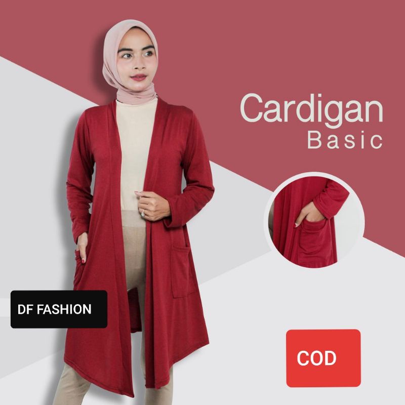 Jual Cardigan Basic Polos Lengan Panjang Spandex | Shopee Indonesia