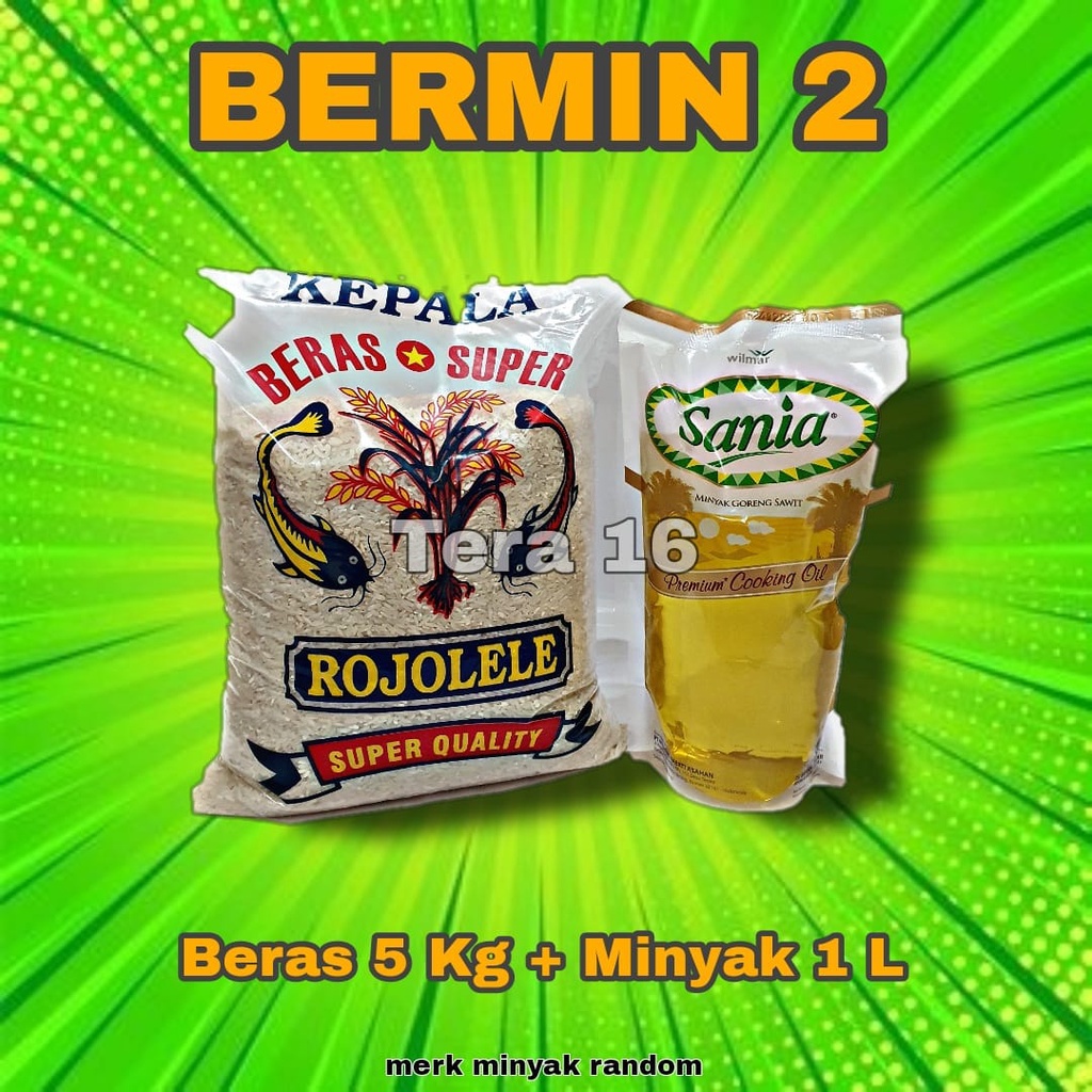 Jual paket bermin 2 beras minyak sembako paket lebaran murah | Shopee ...
