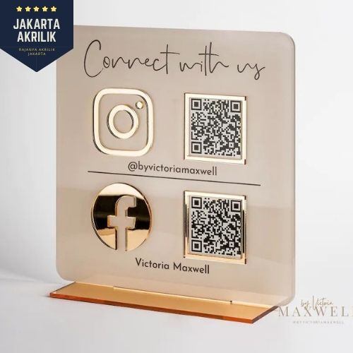 Jual QR Code Sign Akrilik Plakat Meja Aesthetic | Shopee Indonesia