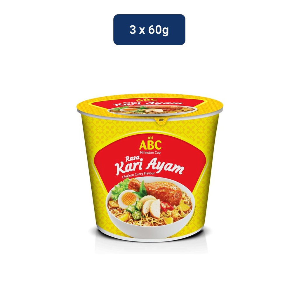 Jual ABC Cup Mie Instan Rasa Kari Ayam 3 x 60 gr | Shopee Indonesia