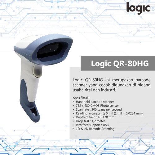 Jual Scanner Barcode FingerSpot Logic QR-80HG Bandung | Shopee Indonesia