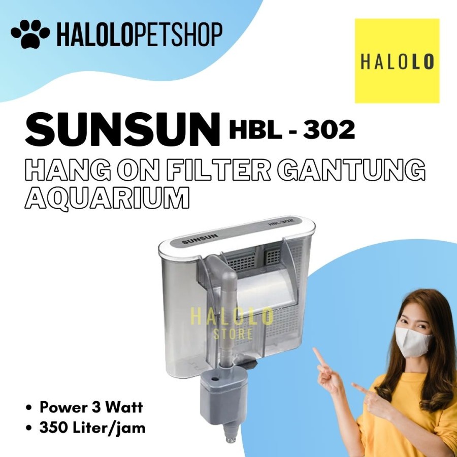 Jual Filter Aquarium Gantung SUNSUN 350Liter HBL 302 Hang On Filter ...