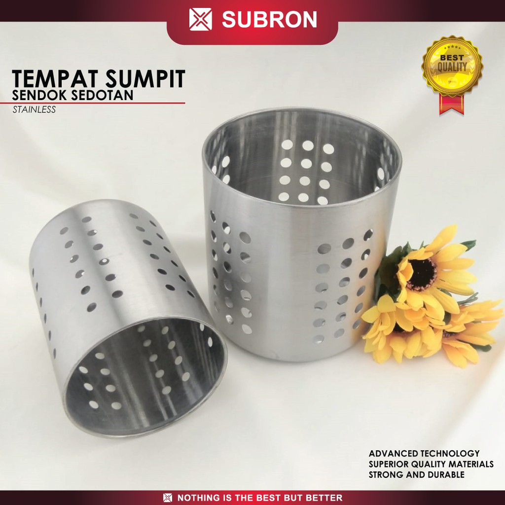 Jual SUBRON Tempat Sumpit Sendok Sedotan Stainless Steel Restoran Murah ...