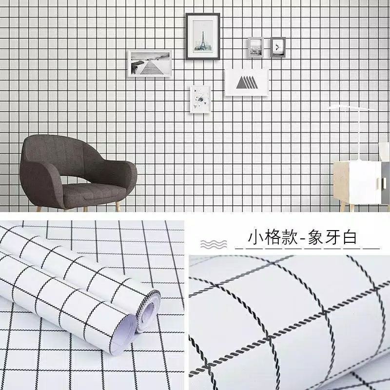 Jual Wallpaper Stiker Dinding Premium Best Seller Bahan PVC Kotak Putih ...