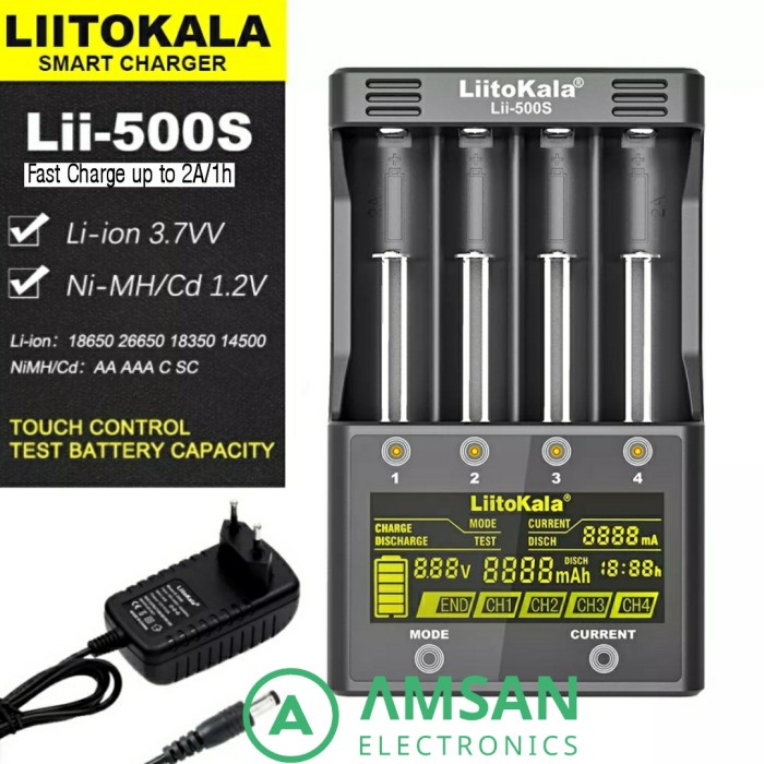 Jual Liitokala Lii-500S Litokala Lii-500S Smart Charger Discharge Test ...