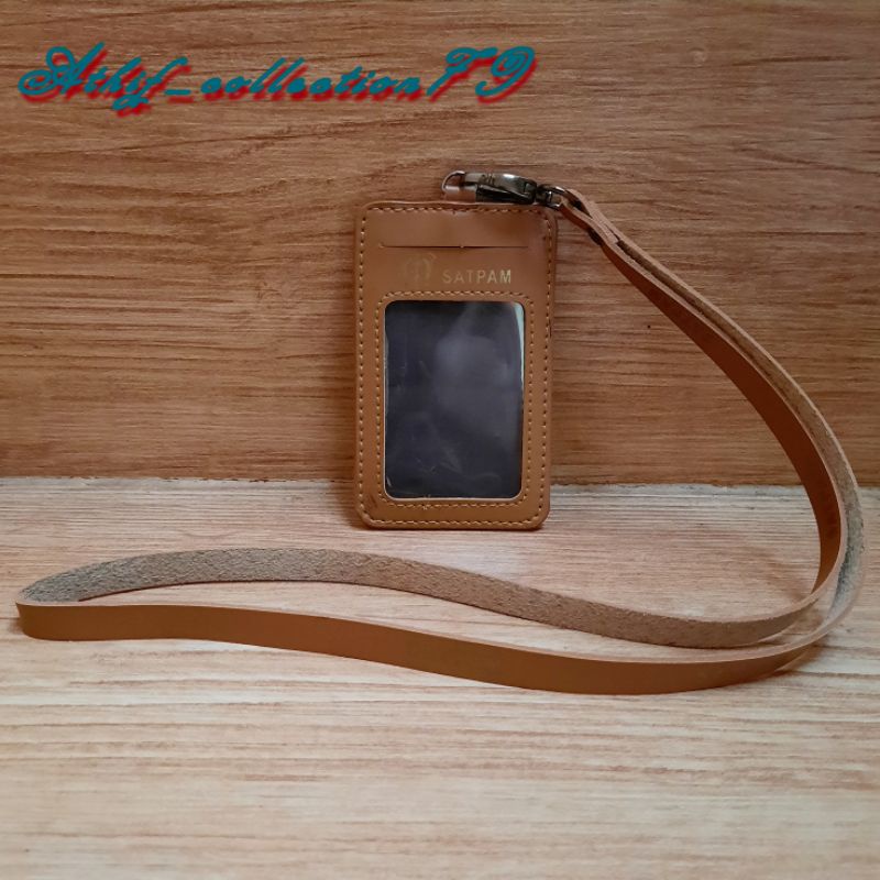 Jual Tempat Id Card Satpam Kulit Holder Id Card Kulit Security Kalung ...