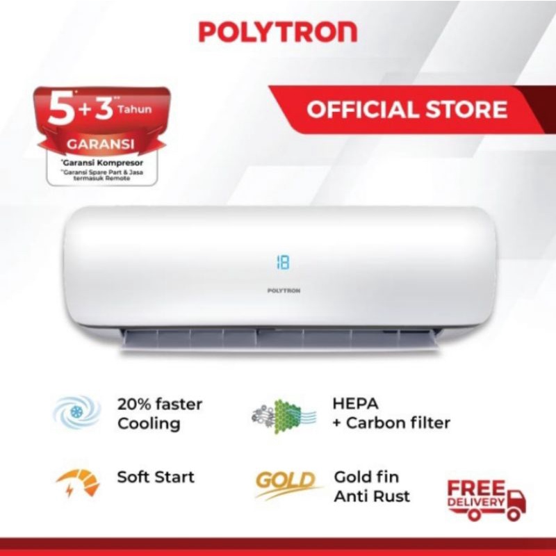 Jual ac split POLYTRON PAC-05VZ 0.5PK NEW NUEVA PRO+pasang+instalasi ...