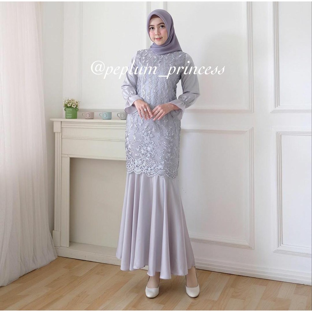 Jual GAMIS SYAR'I PESTA KONDANGAN WANITA / GAMIS KEBAYA WISUDA TILE ...